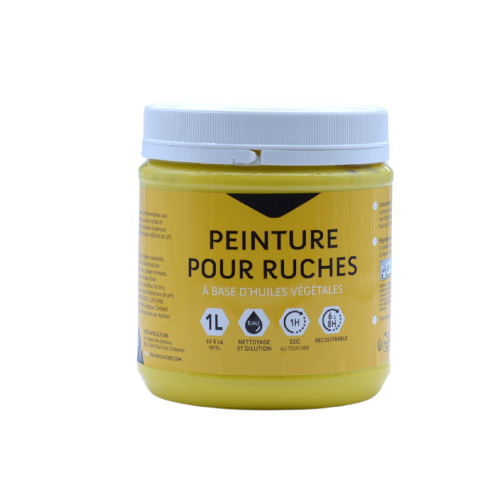Peinture pour ruche jaune aux huiles végétales 1l - ICKO