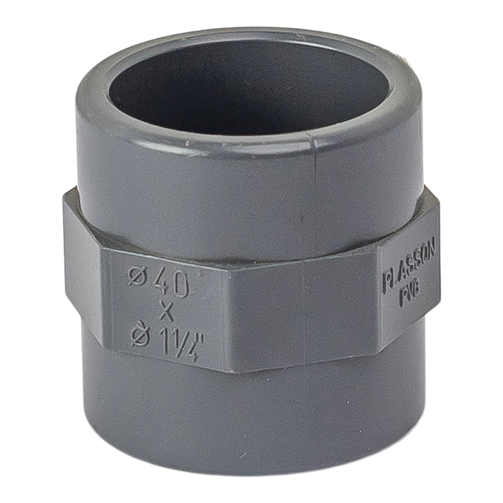 Raccord pvc femelle 33x42 / mâle à coller 40mm