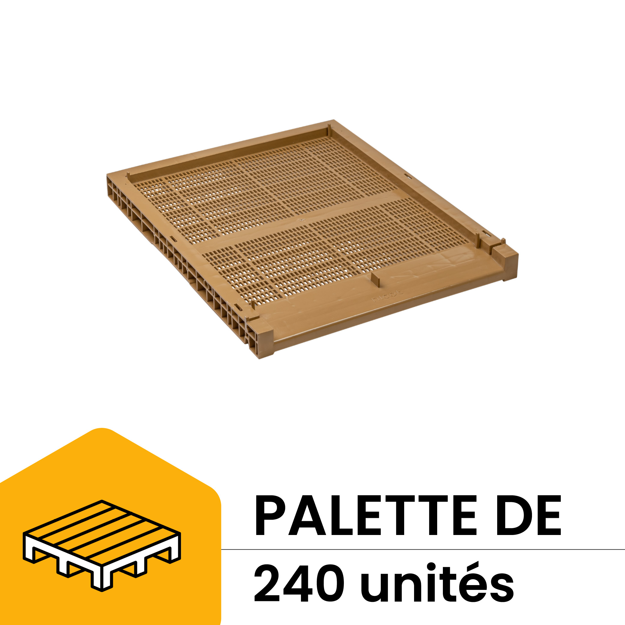 Palette 240 plateaux anti-varroa 10 cadres plastique nicot