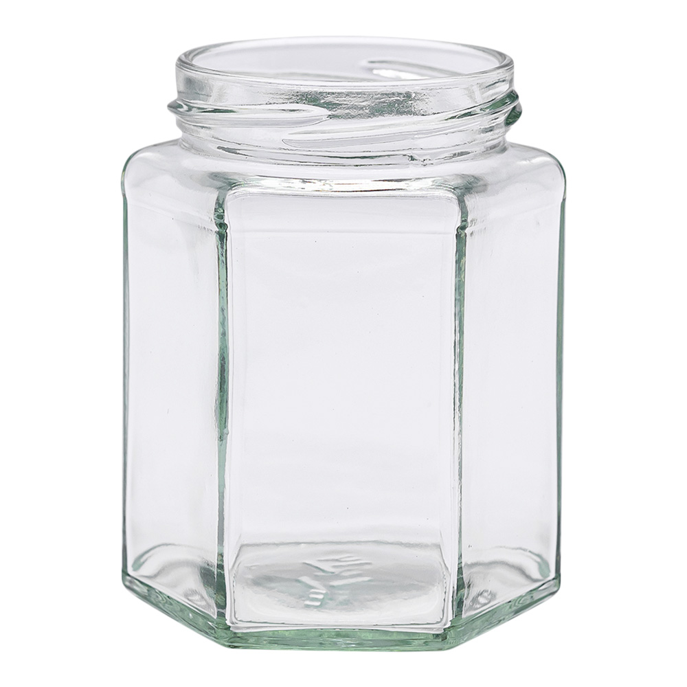 Pot en verre hexagonal 250g (191ml) TO58 | ICKO Apiculture